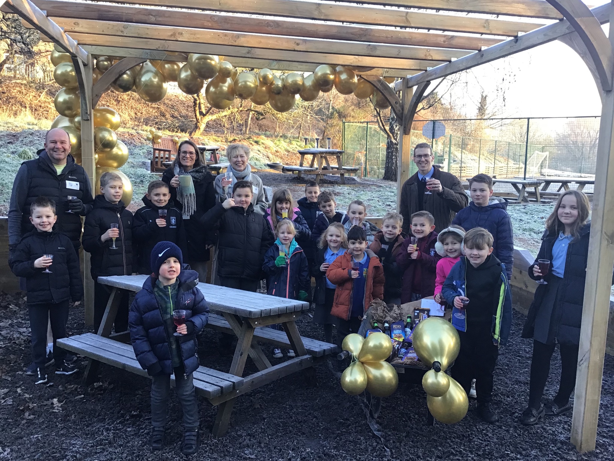 Pupils at Kidderminster's Wolverley Sebright Academy raise a glass ...