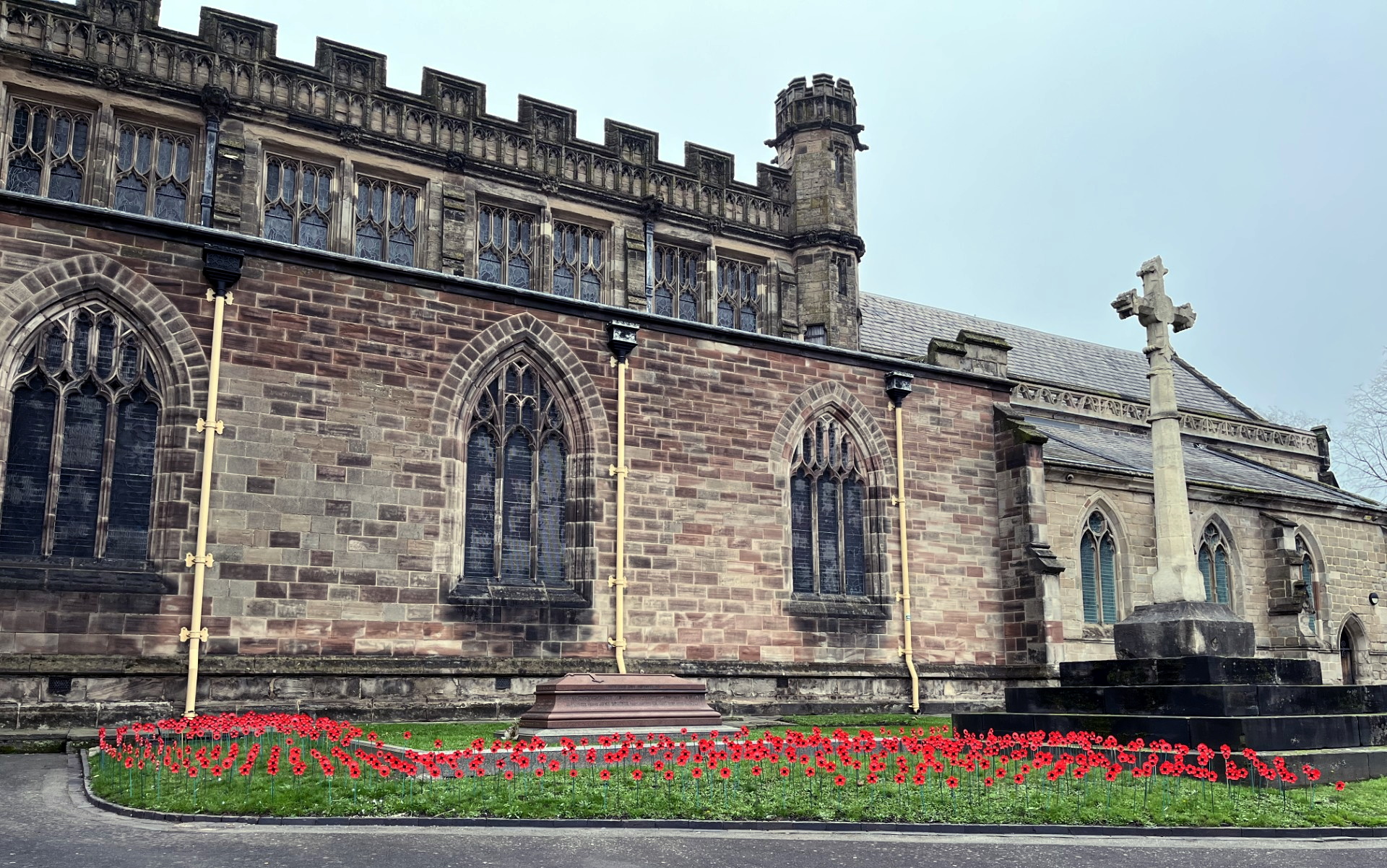Remembrance poppy displays at Kidderminster's St Mary's Church